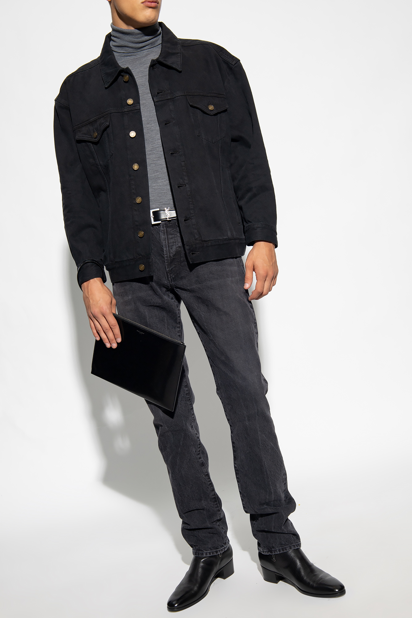 Saint Laurent Wool turtleneck sweater with logo | Men's Saint Laurent Wool turtleneck sweater with logo | Men's